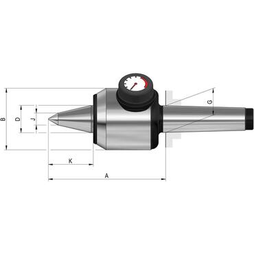 RÖHM Revolving center with extended track and draw-off nut and pressure ...
