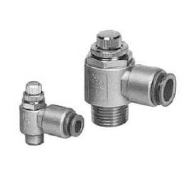 SMC Speed Controller, One-touch Fitting, Elbow (Metal Body) series AS*2*1-F