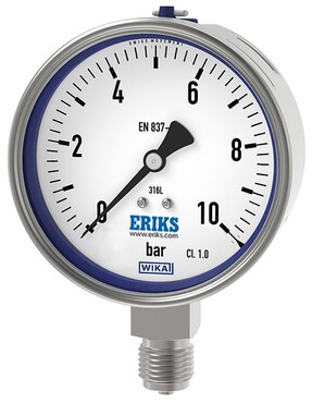 WIKA Bourdon tube pressure gauge Type: 366 Lower mount Stainless steel ...